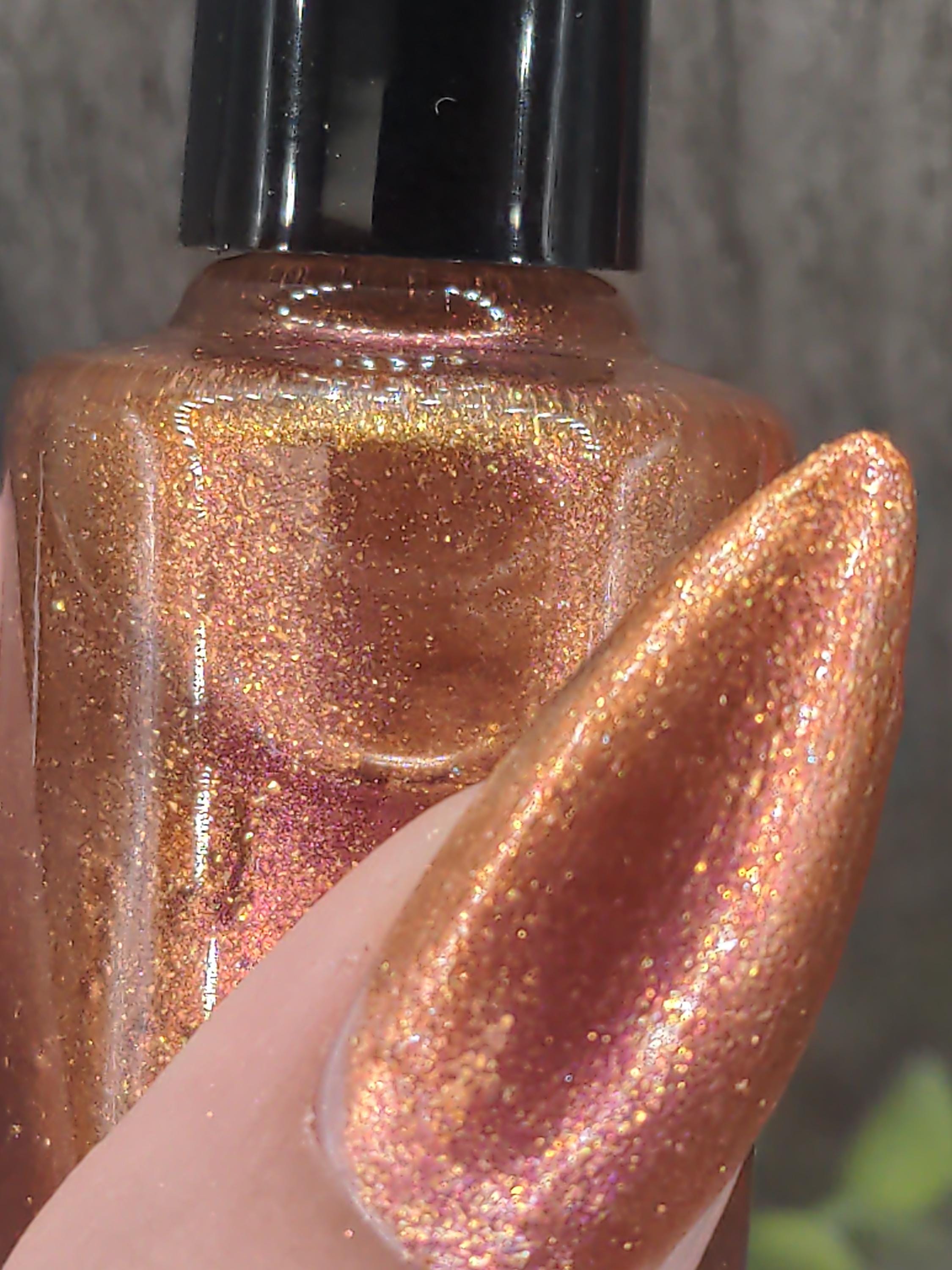 SUGAR MAPLE Red Gold Color Shift Nail Polish, Gold Glitter, Fall Nail ...