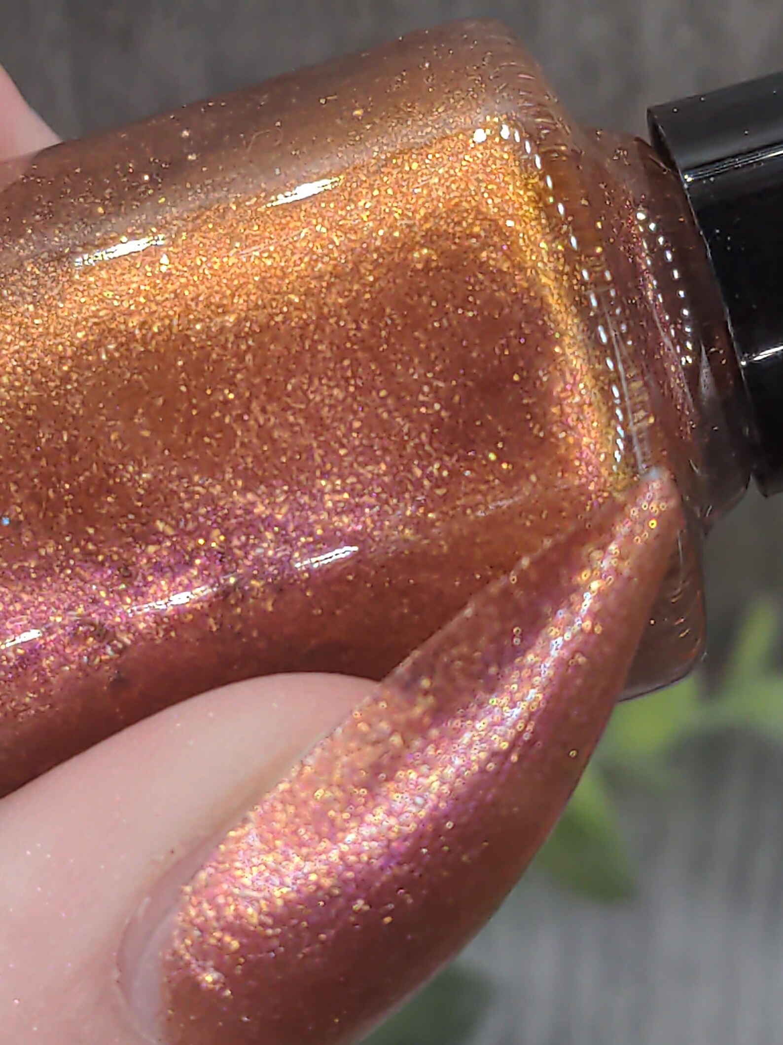 SUGAR MAPLE Red Gold Color Shift Nail Polish, Gold Glitter, Fall Nail ...