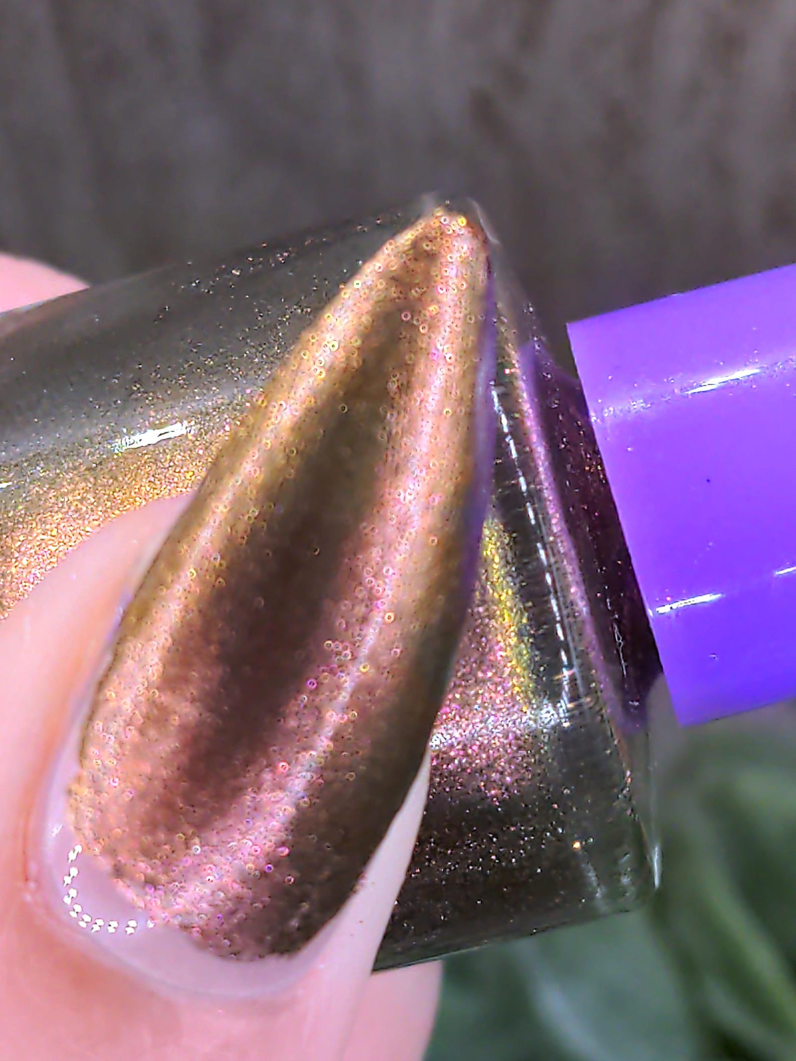 CHOCOLATE CHERRY Brown Pink Gold Color Shift Nail Polish, Shimmer Nail ...