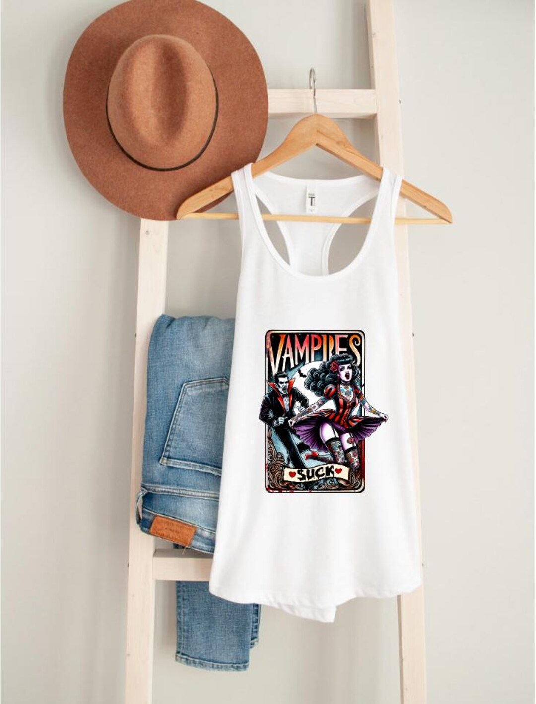 Vampires Suck Tarot Card Women's Ideal Racerback Tank, Funny Tarot Card ...