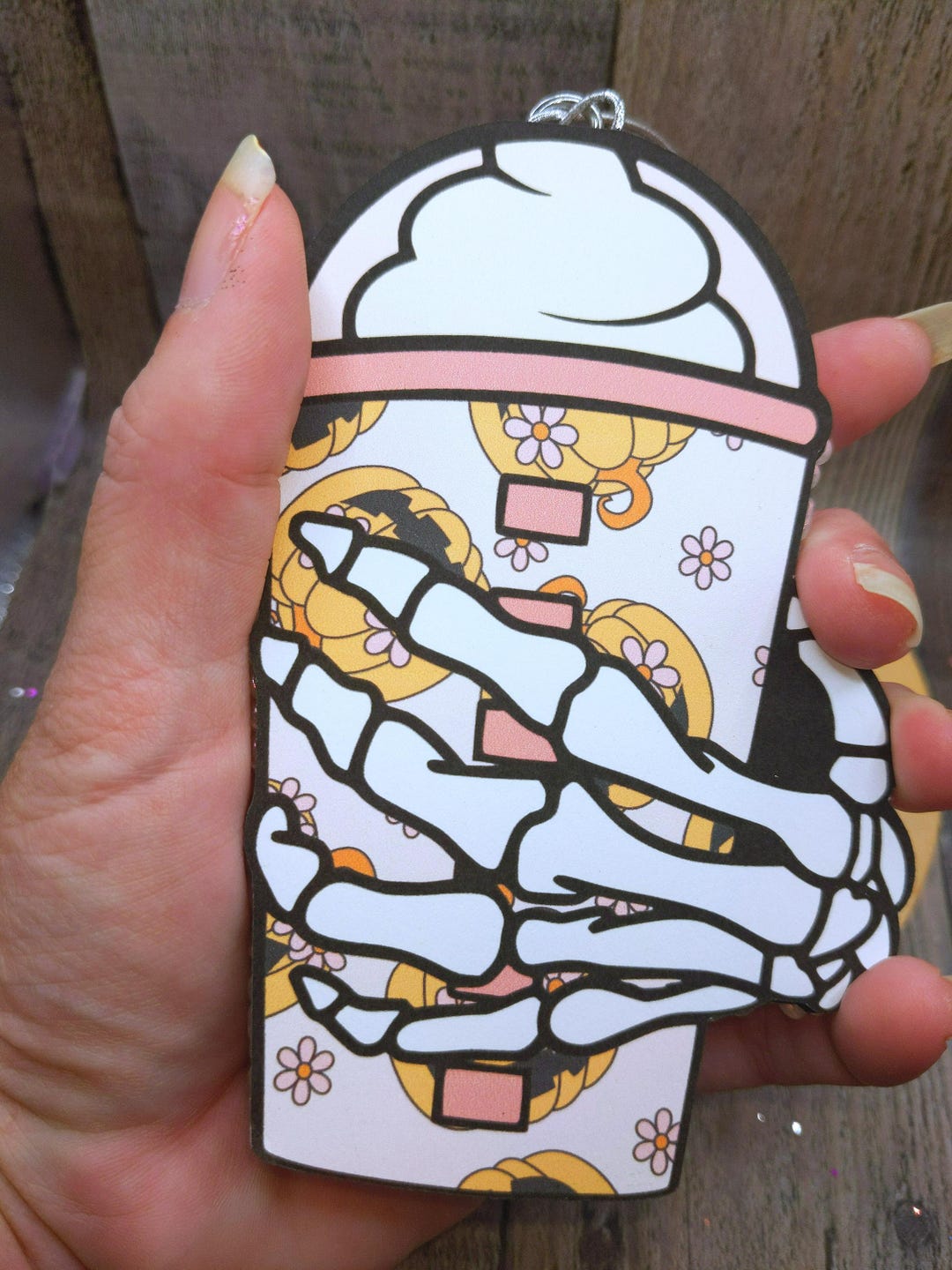 Car Freshie Iced Coffee Skeleton Hand, Coffee Cup Freshie, Skeleton Air ...