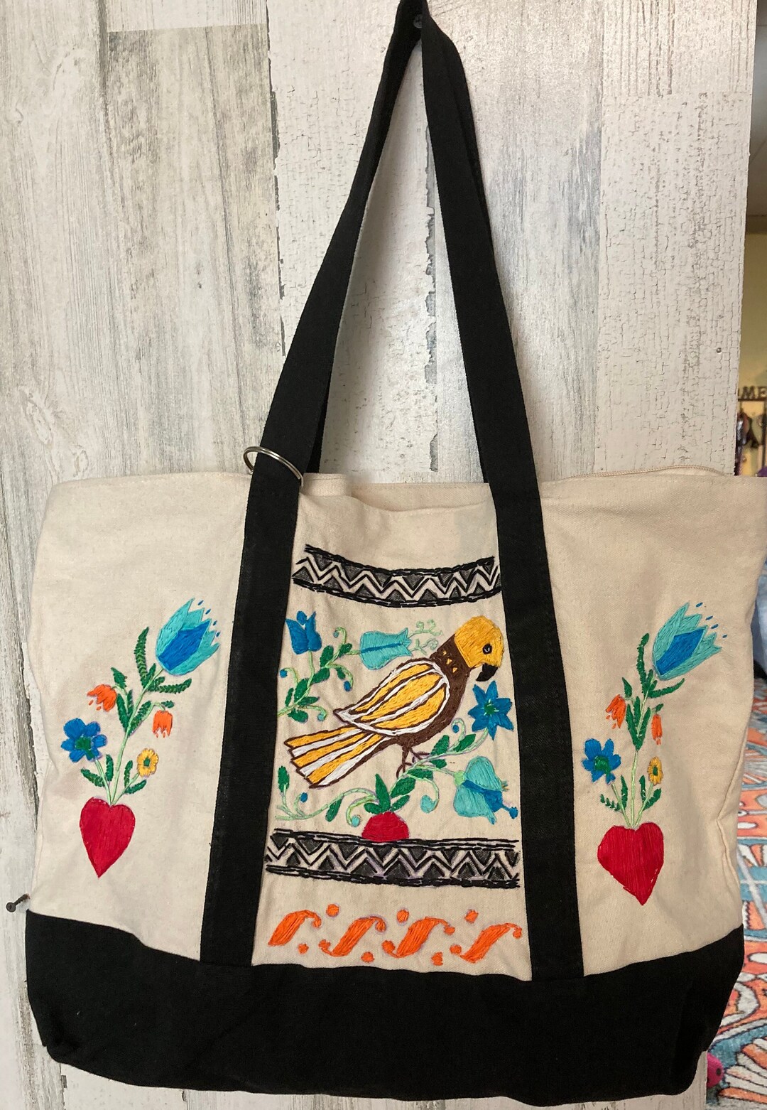 Pennsylvania Dutch Hand Embroidered Tote Bag With Small Bag - Etsy