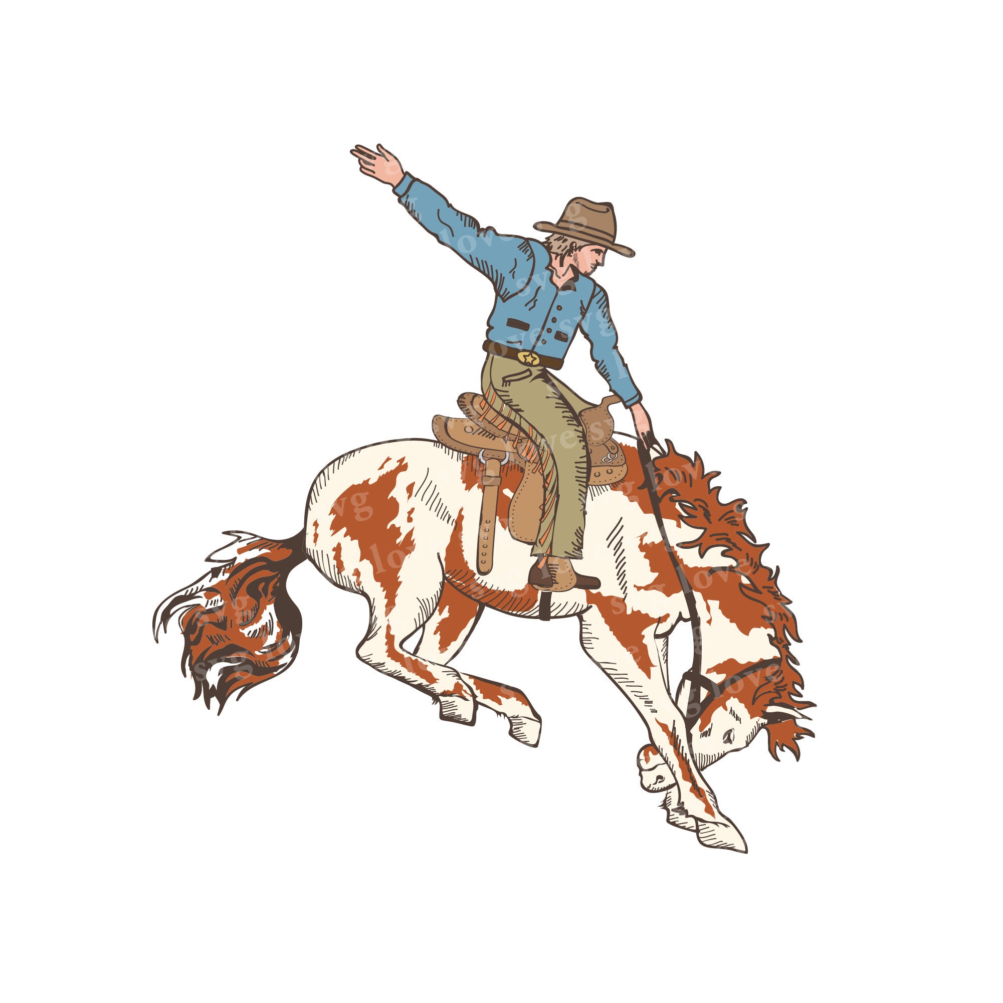 Rodeo Cowboy Png Western Cowboy Png Western Png Retro Png - Etsy