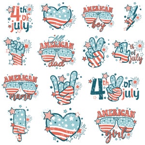 Groovy 4th of July Png Bundle - 4th of July PNG Designs - Retro Groovy ...