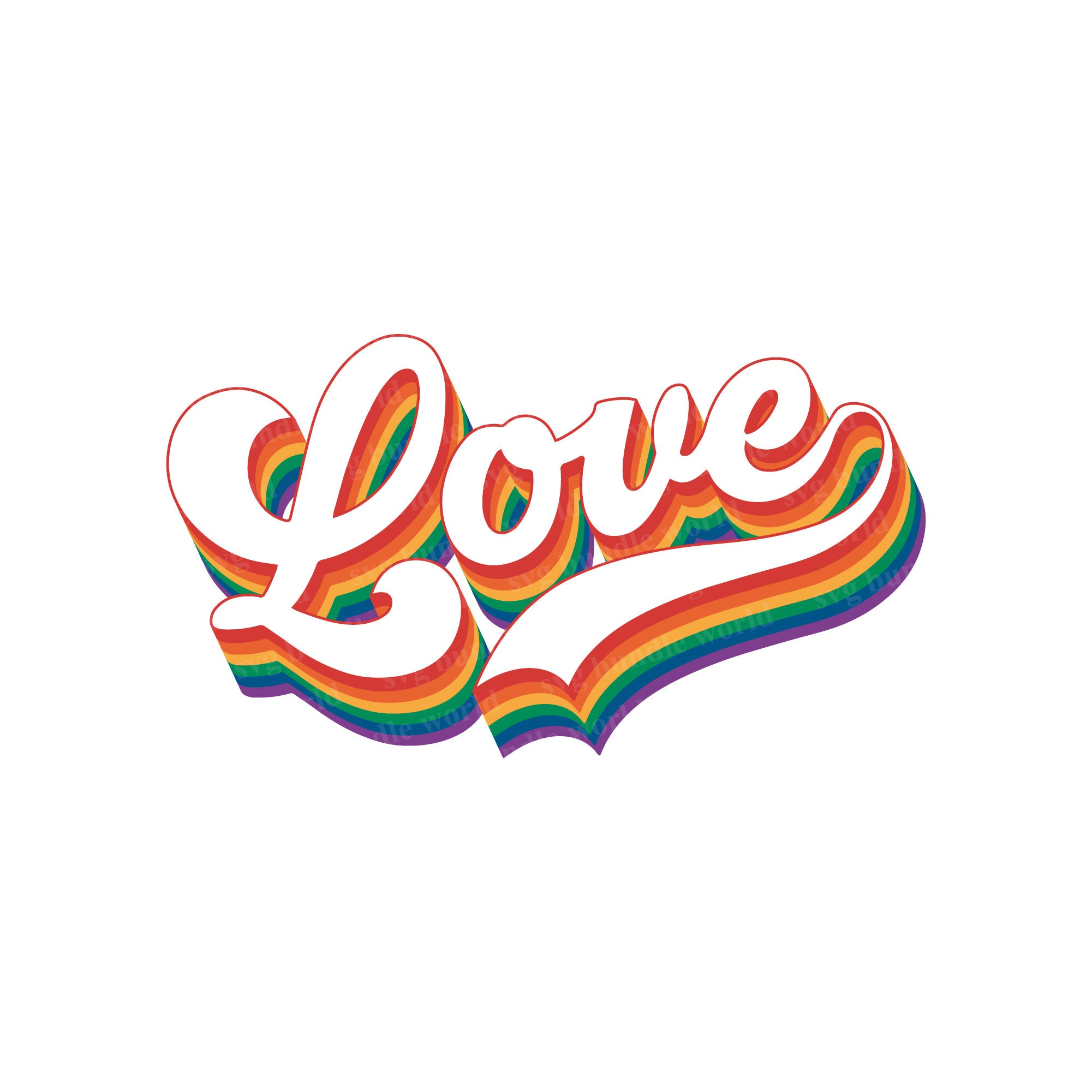 Love Rainbow SVG PNG Love Design Valentine Png Valentine - Etsy