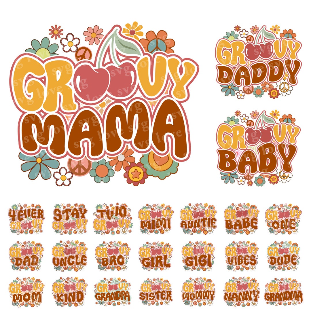 Groovy Family PNG Bundle, Two Groovy Png, Groovy Birthday Png, Matching ...