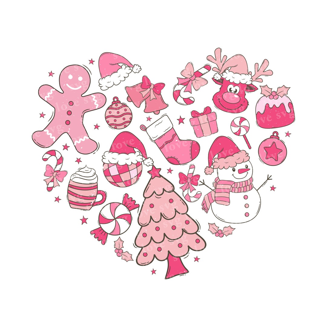 Pink Christmas Png - Etsy Australia