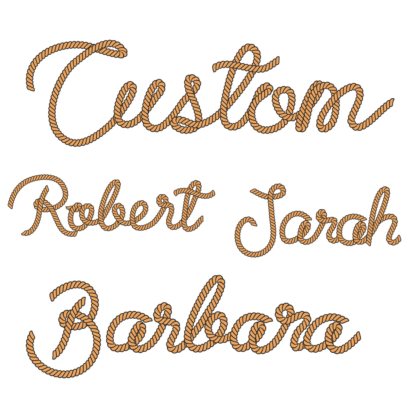 Custom Rope Text Svg, Western Text Svg, Custom Western Rope Svg - Etsy