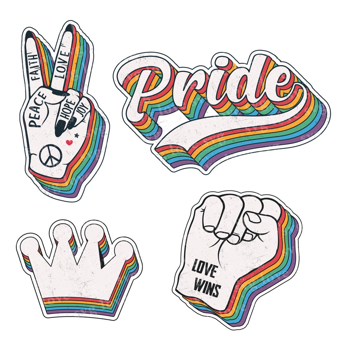 Retro Pride SVG Pack, Gay Pride Svgs, Rainbow Pride Svg, LGBTQ Svg ...
