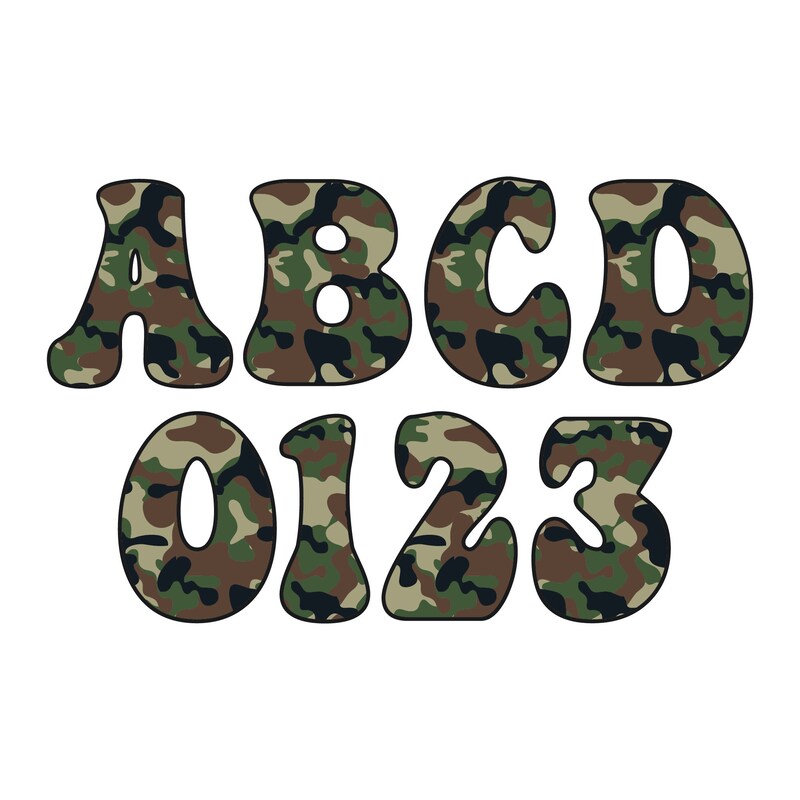 Camo Letters - Etsy