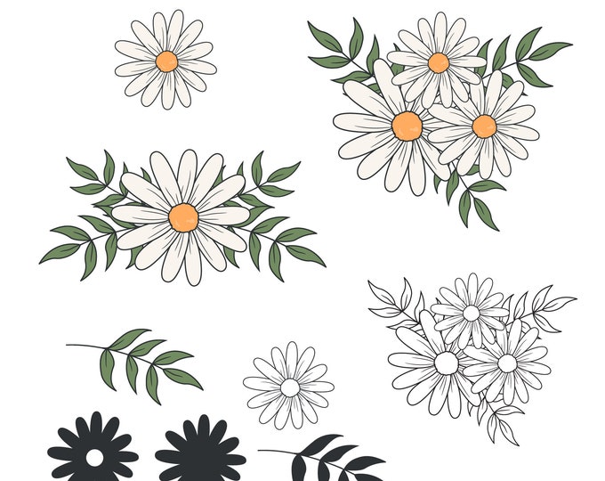 Daisy Svg, Daisy Png, Simple Daisy Svg, Daisy Monogram, Daisy Logo ...