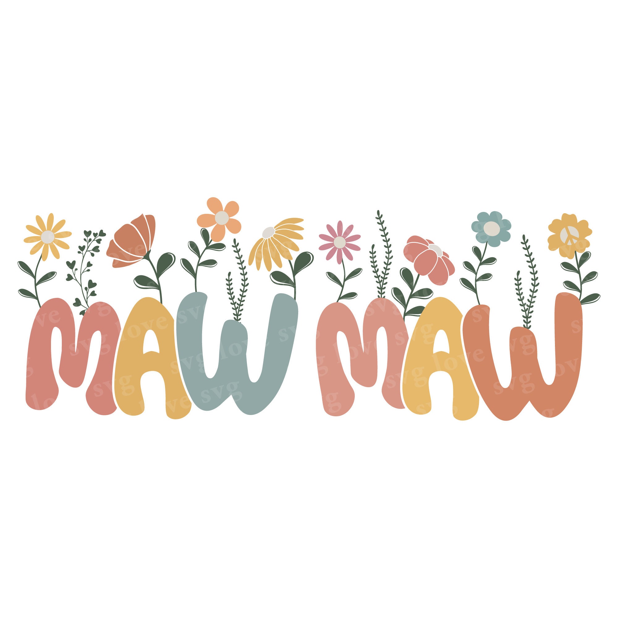 Maw Maw Flower SVG PNG Design, Maw Maw Shirt Svg, Cat Popular ...