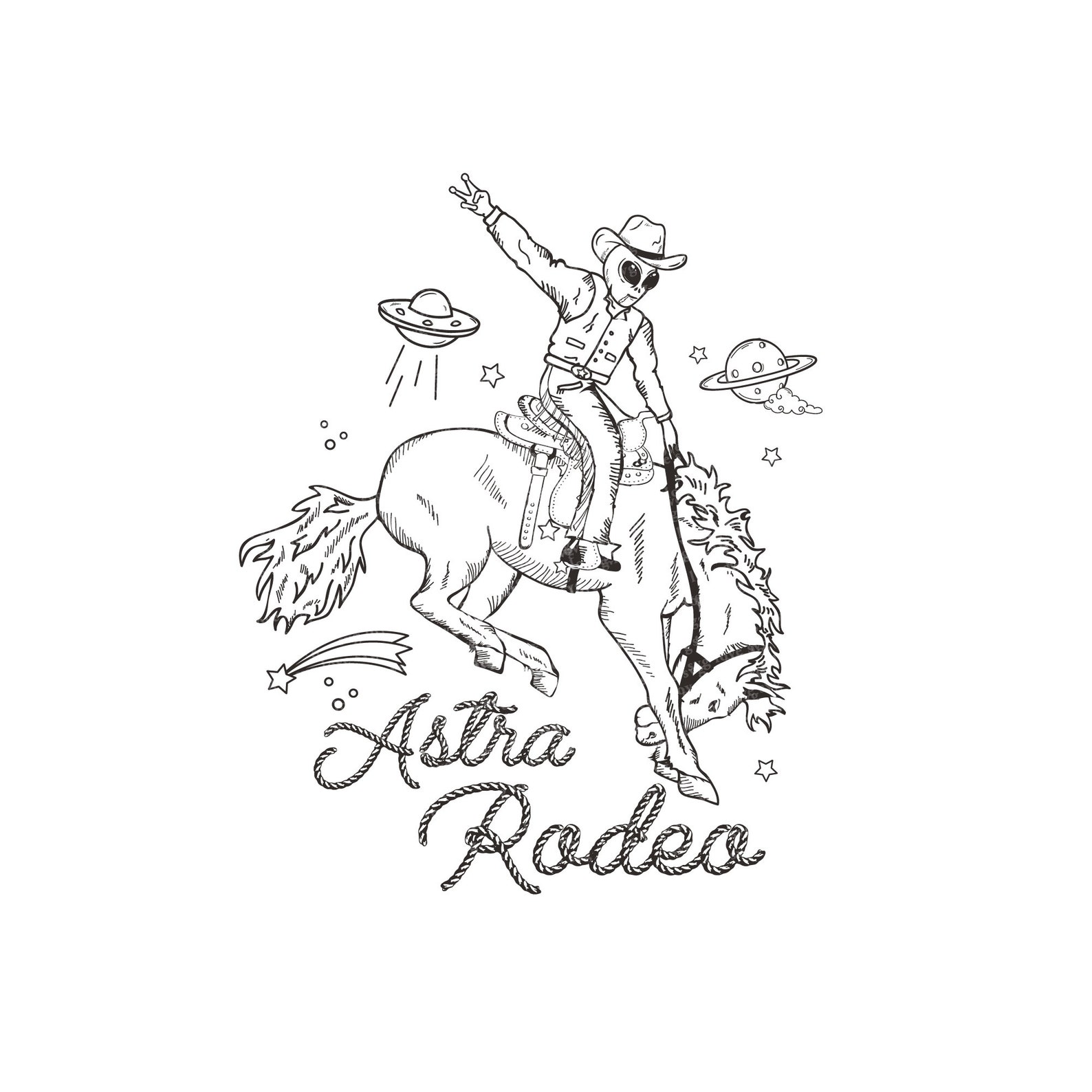 Alien Cowboy Png Astro Rodeo Png Western Cowboy Alien Png - Etsy