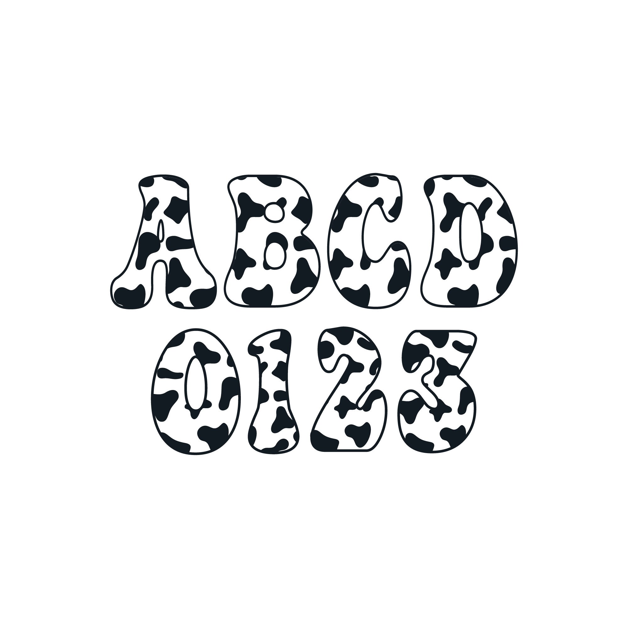 Cow Alphabet Png Design Numbersletters Bundlebirthday Cow - Etsy
