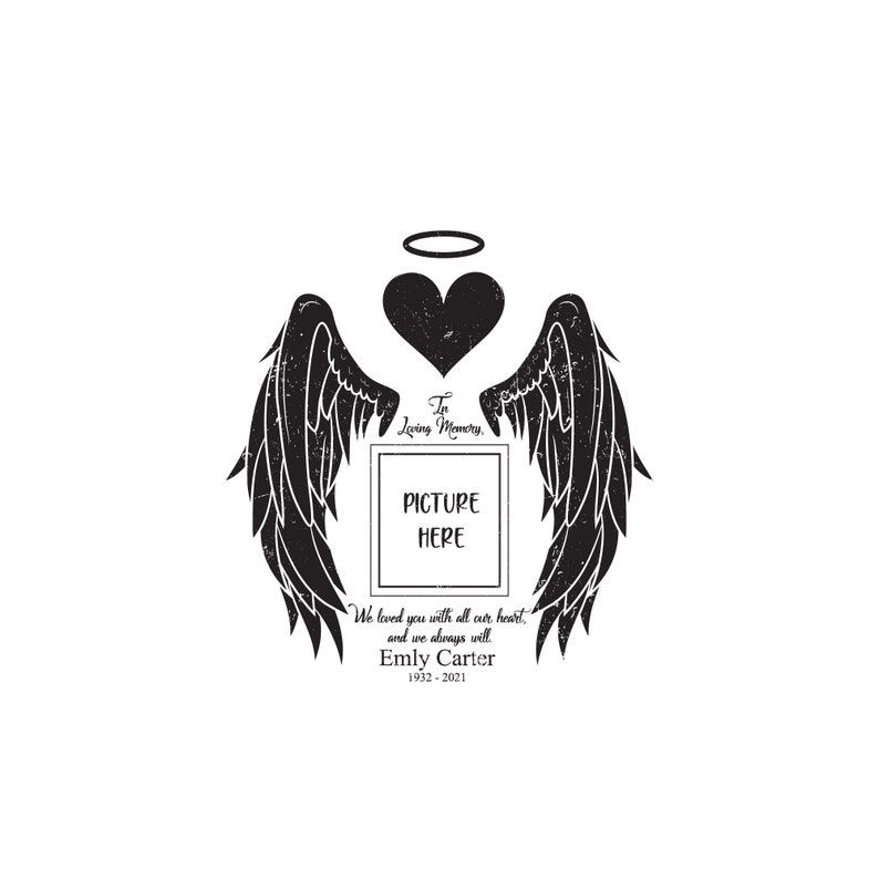 In Loving Memory SVG Design Angel Wings Heart Halo Angel - Etsy
