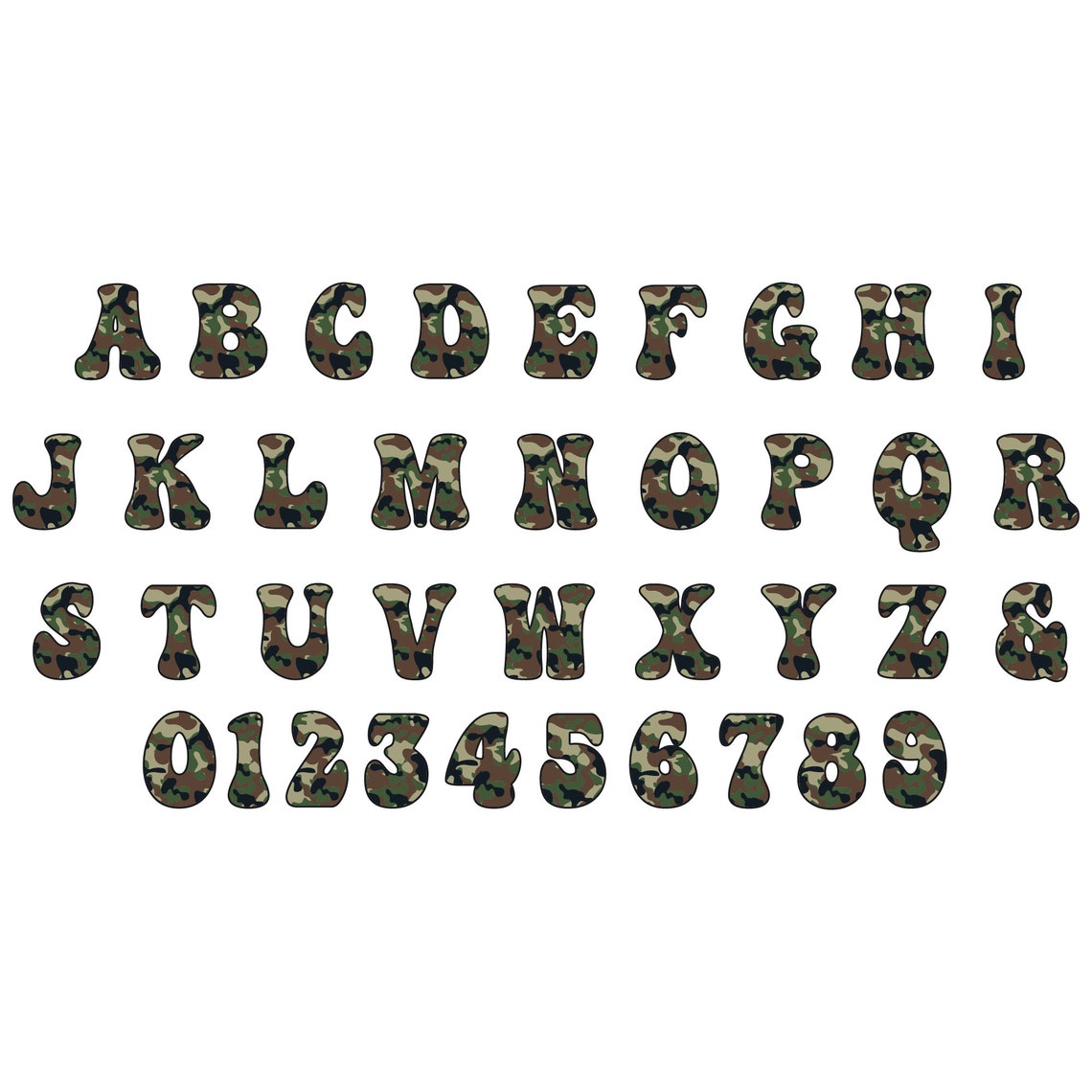 Camo Alphabet Letters PNG Bundle Military Camouflage Png - Etsy