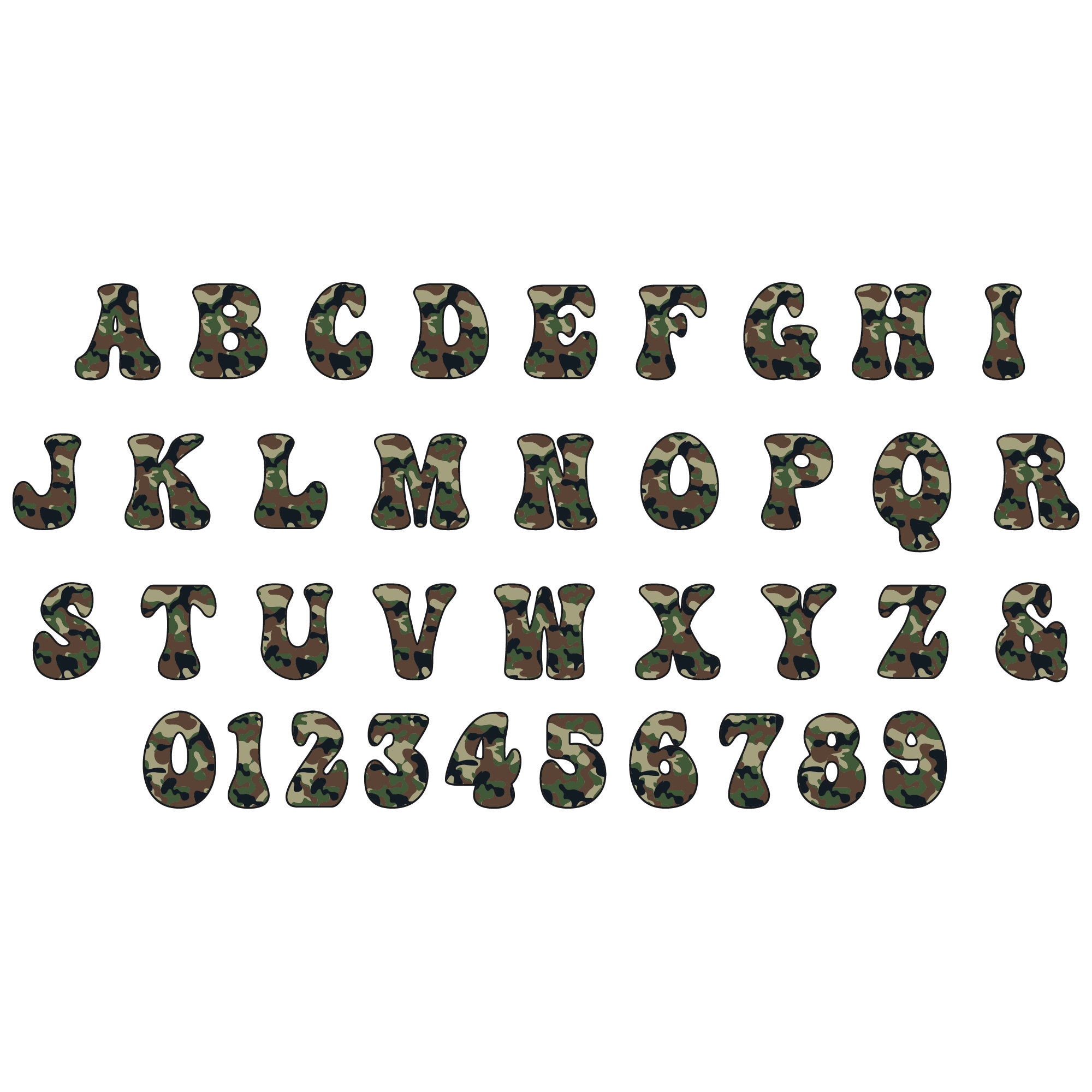 Camo Alfabeto Letras PNG Paquete Camuflaje militar png - Etsy México