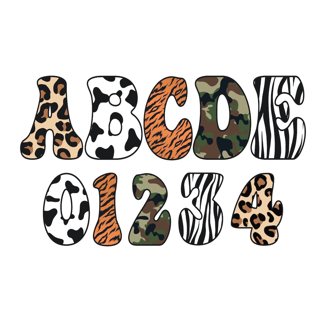 Safari Animals Skin Alphabet PNG Design , Camo Alphabet Letter Png ...