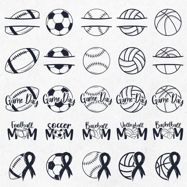 Sports Balls Svg - Etsy