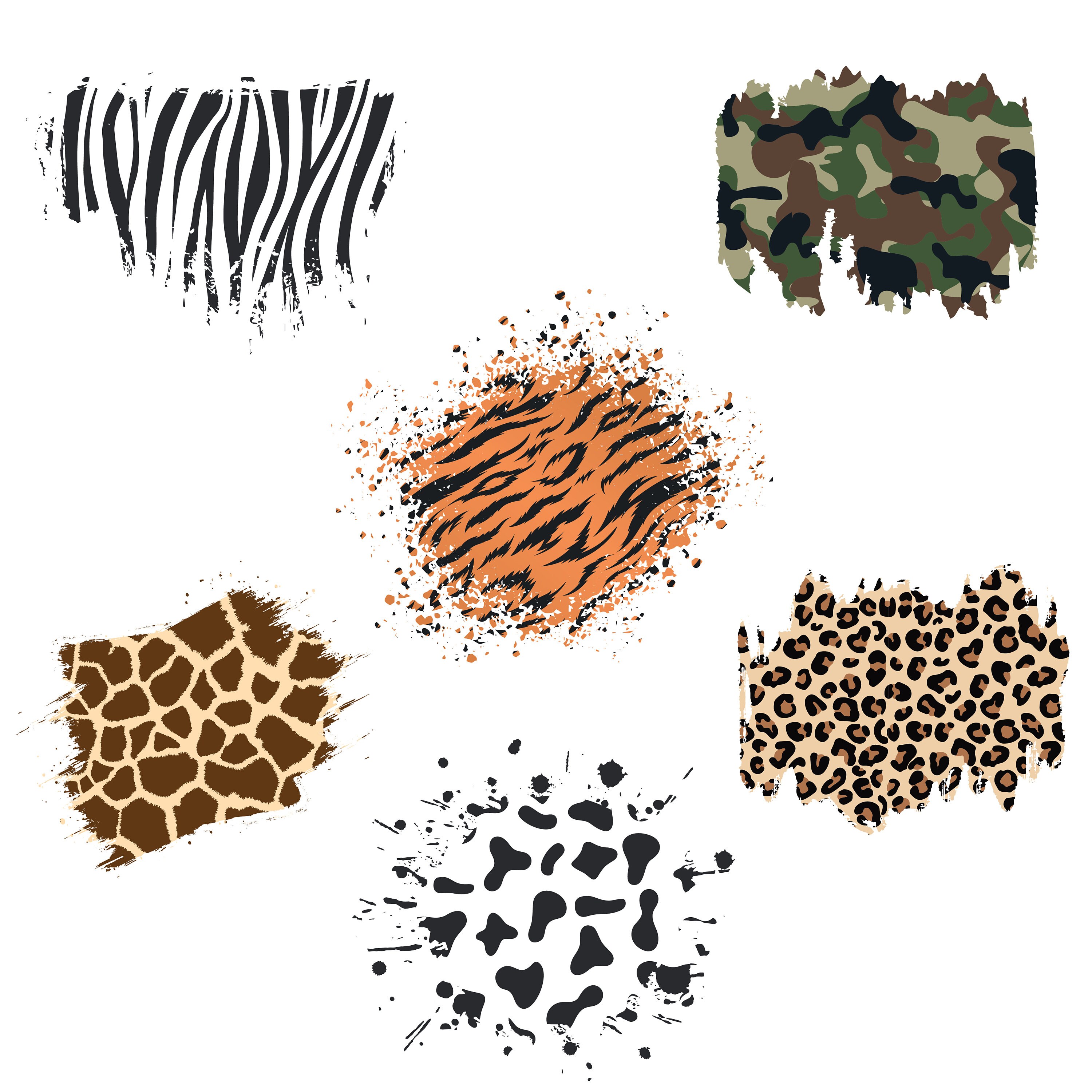 Distressed Animal Print Png Bundle Leopard Print Png Cow Print Png ...