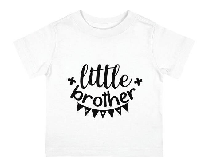 Little Brother Fabric Little Brother With Arrow Cursive Charcoal by ...