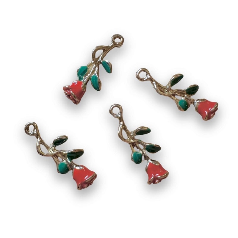 Red Rose Charm - Etsy