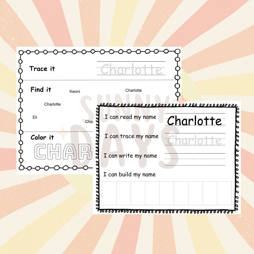 Preschool Name Practice, Preschool Name Tracing, Name Practice ...