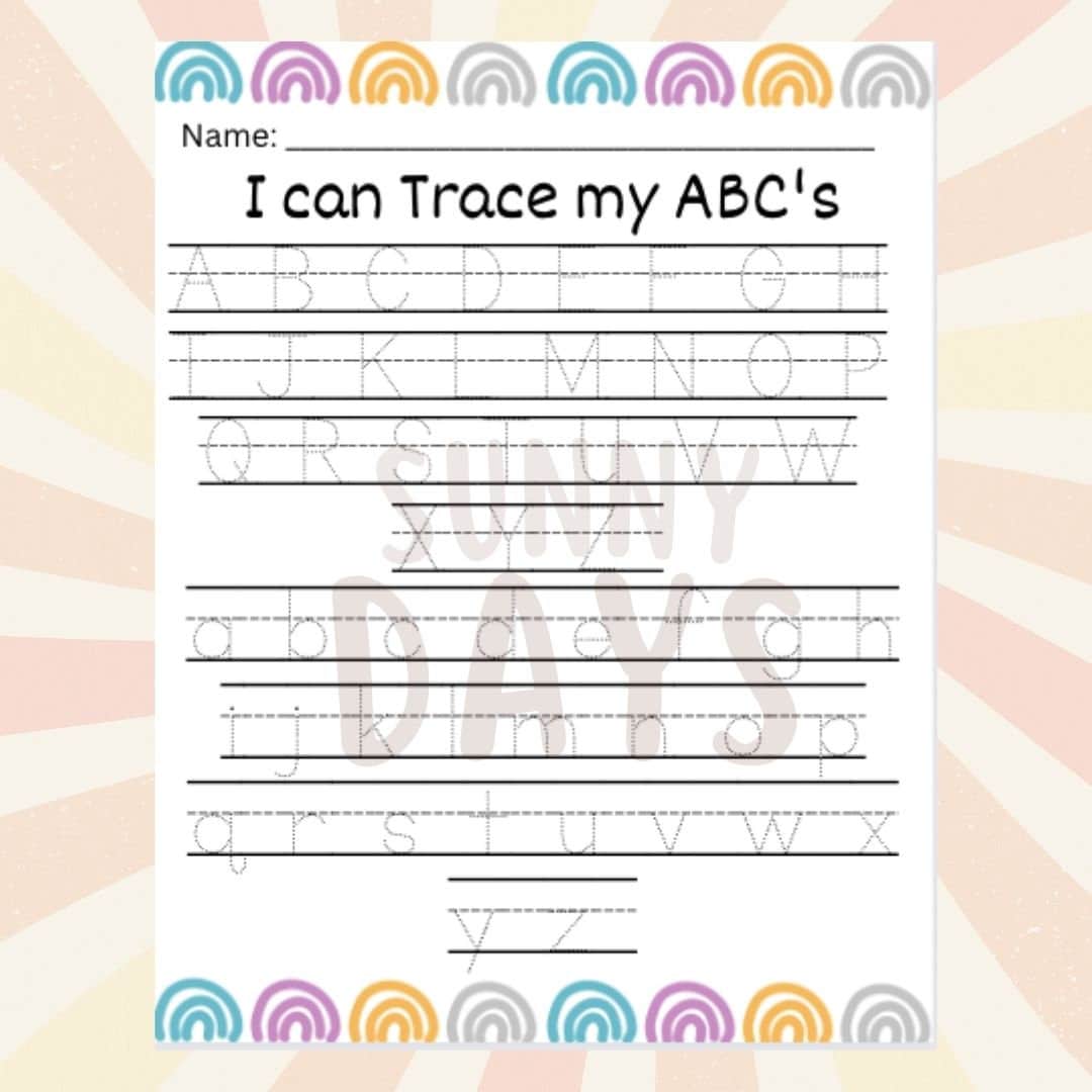 ABC Tracing, Alphabet Tracing Sheet, Preschool Printable, Preschool ABC ...