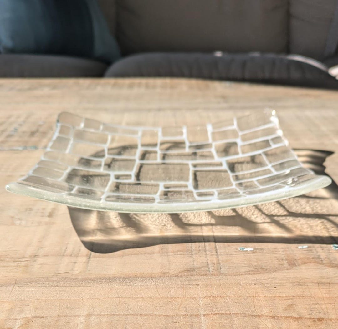 Geometric Mosiac-like Fused Glass Dish, 8 Square - Etsy