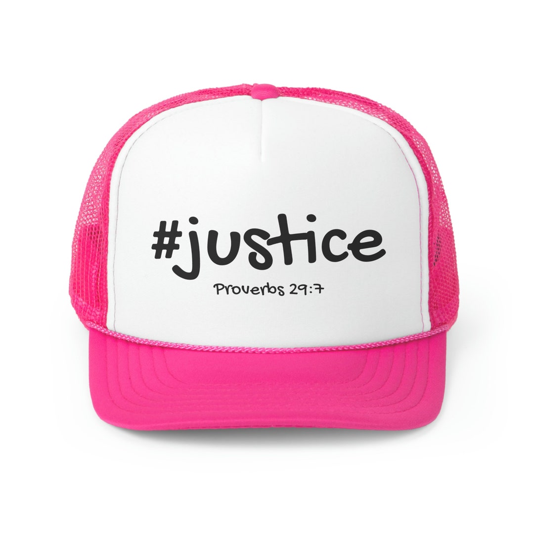 Adult Unisex Justice Bible Verse Trucker Caps - Etsy