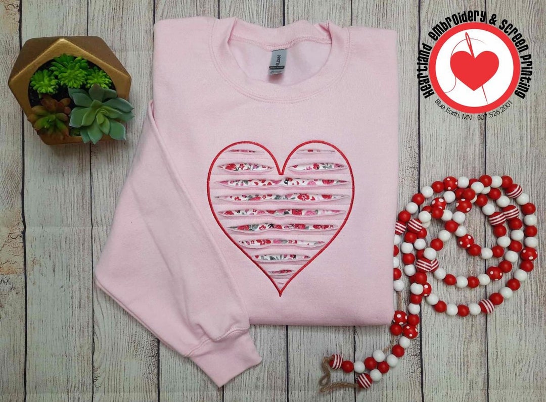 Embroidered Peek a Boo Valentines Day Sweatshirt, Handmade Sweatshirt ...