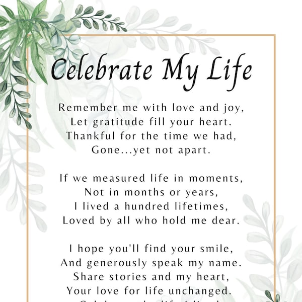 Celebrate You Poem - Etsy