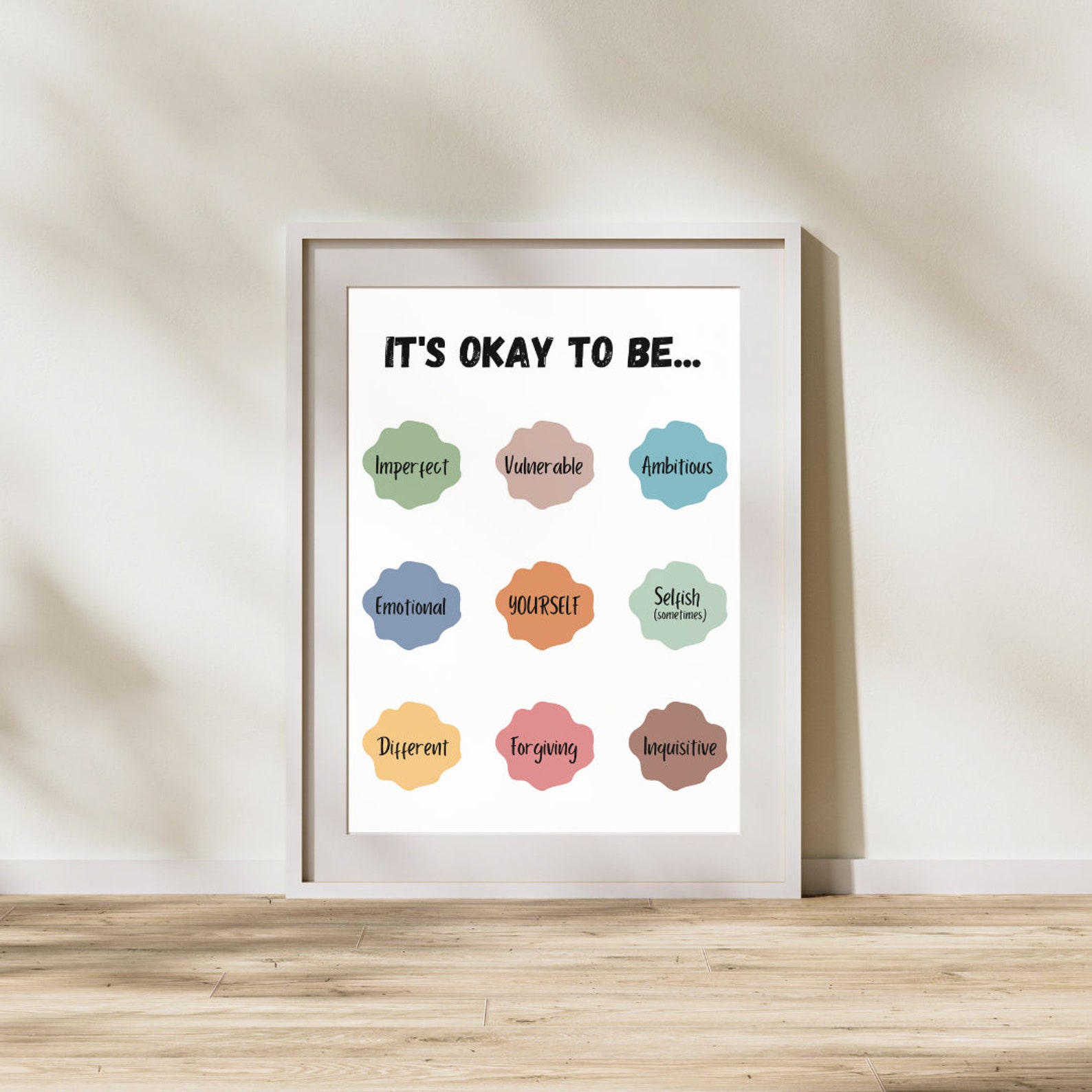 It's Okay to Be, Poster, Therapy Poster, Therapy Office Decor, School ...