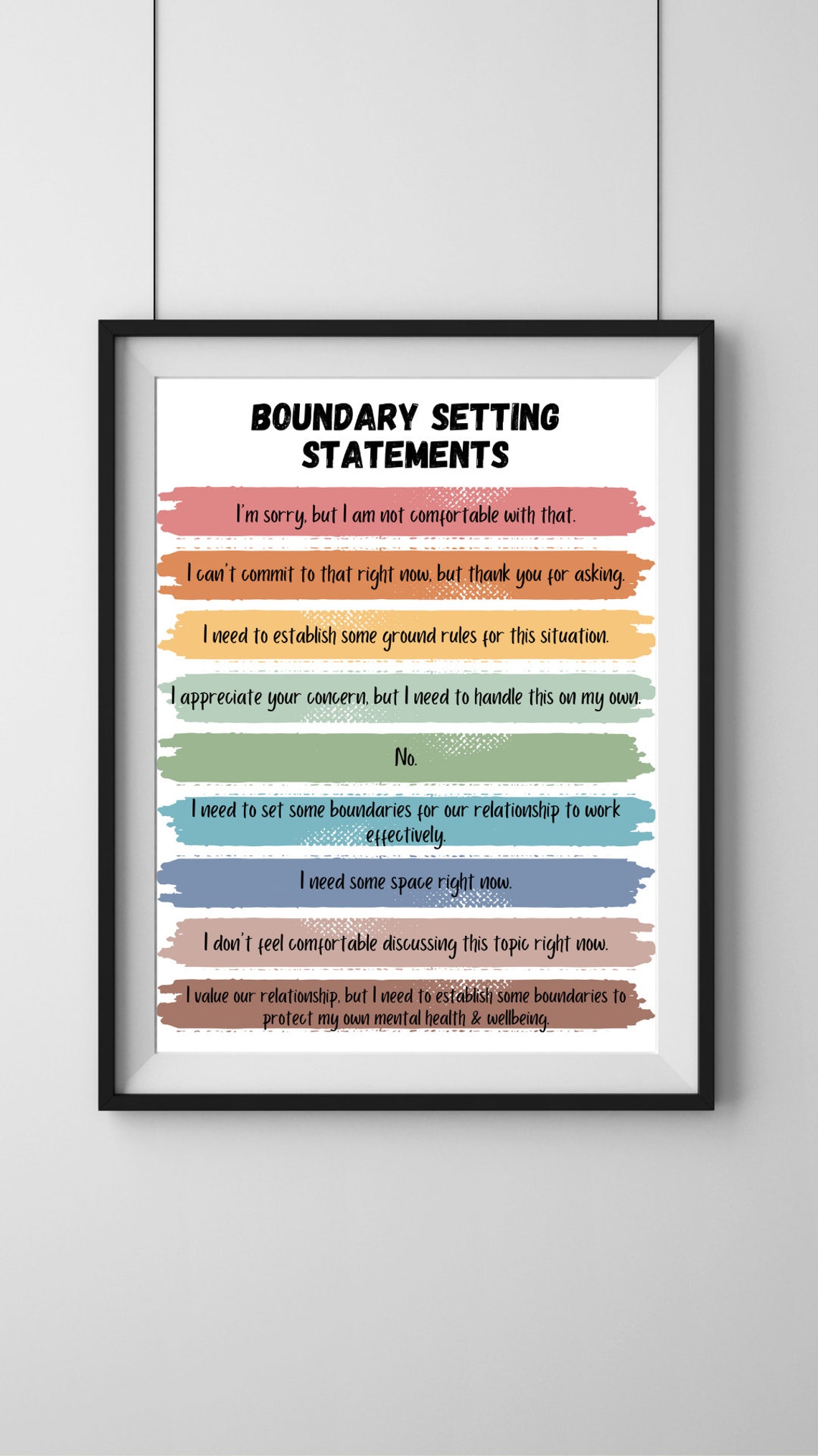 Colorful Boundary Statement Poster for Your Therapy Space or School ...