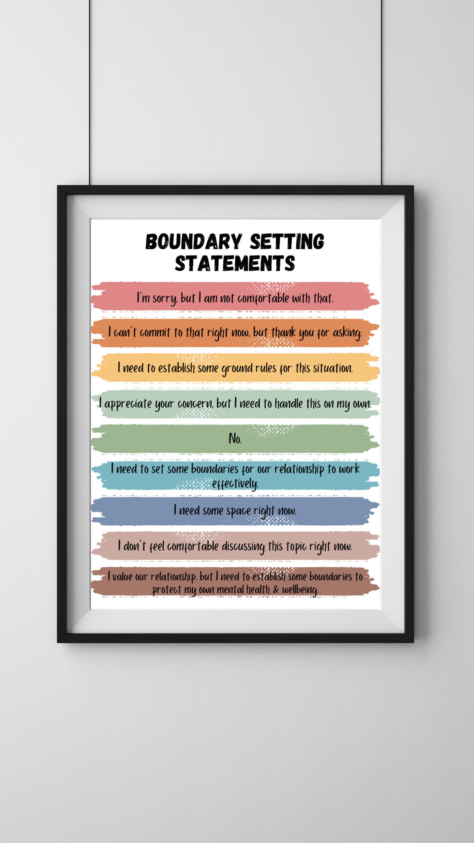 Colorful Boundary Statement Poster for Your Therapy Space or School ...