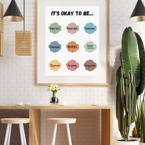 It's Okay to Be, Poster, Therapy Poster, Therapy Office Decor, School ...