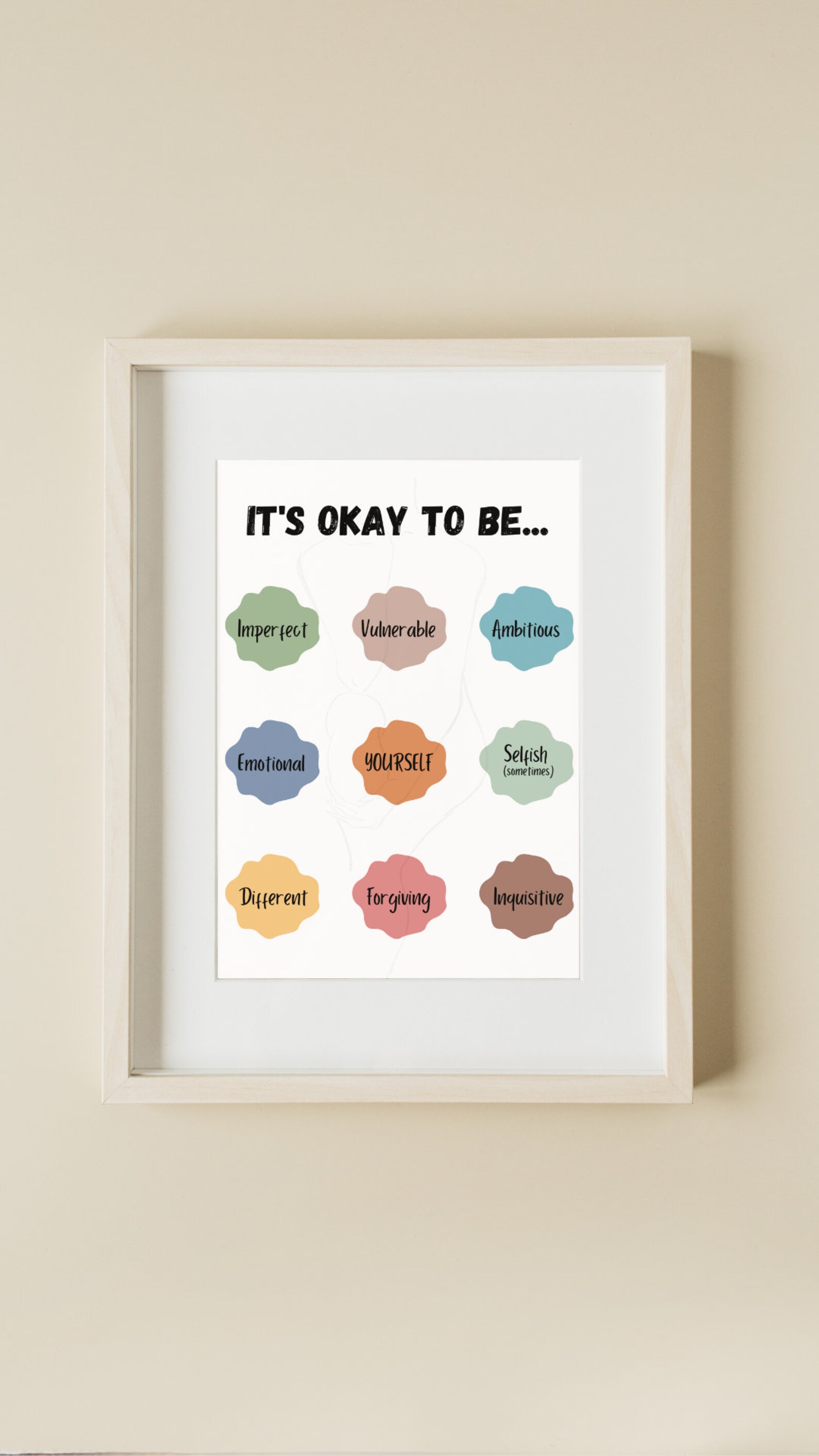 It's Okay to Be, Poster, Therapy Poster, Therapy Office Decor, School ...