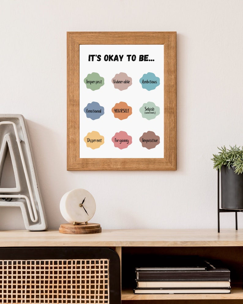 It's Okay to Be, Poster, Therapy Poster, Therapy Office Decor, School ...