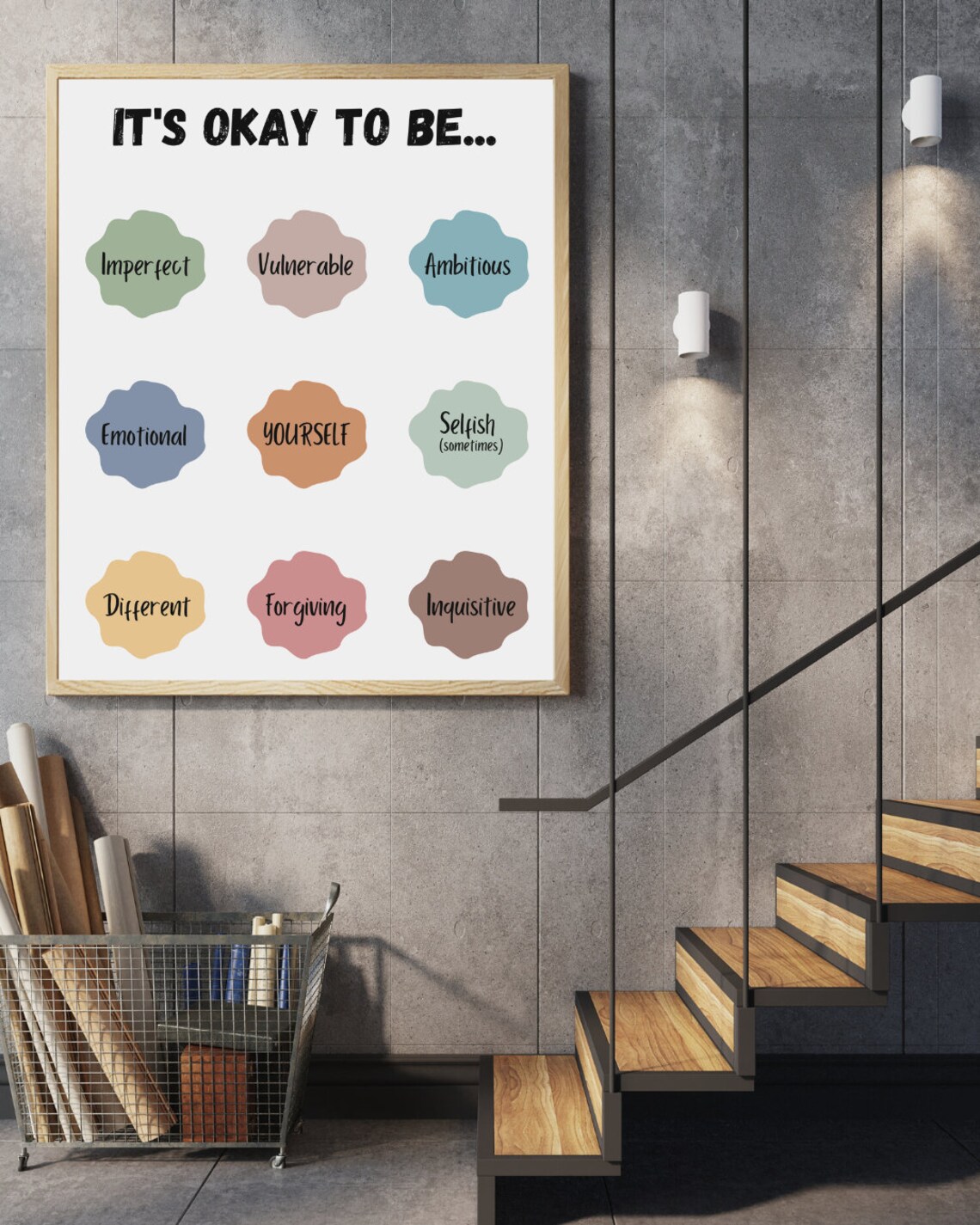 It's Okay to Be, Poster, Therapy Poster, Therapy Office Decor, School ...