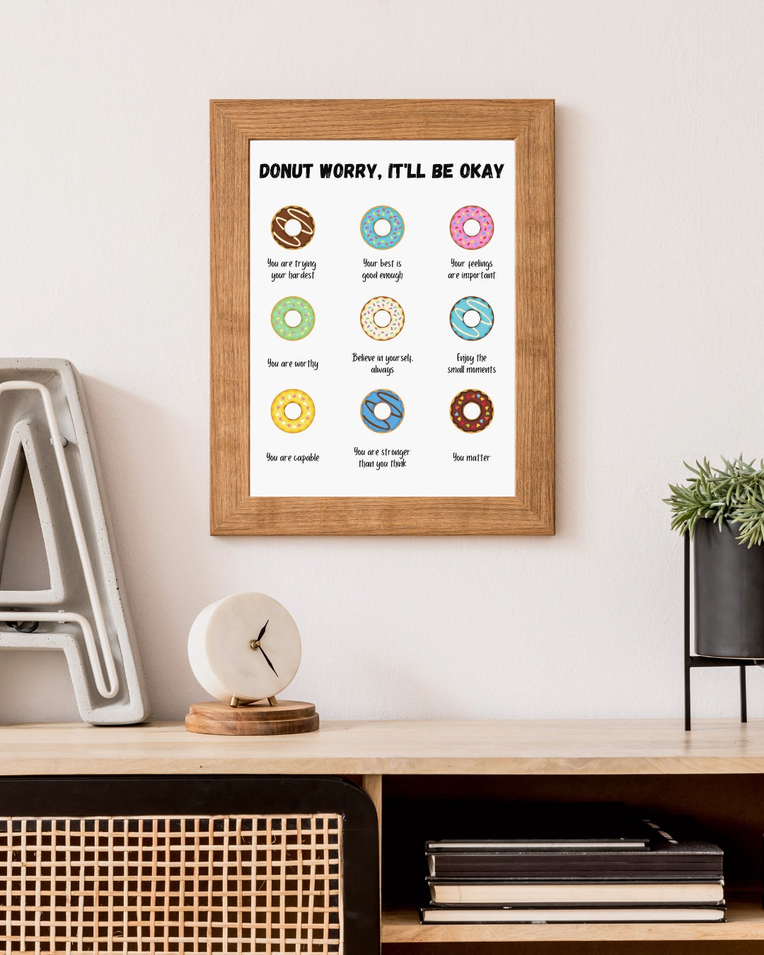 Donut Worry, It'll Be Okay, Poster, Therapy Poster, Therapy Office ...