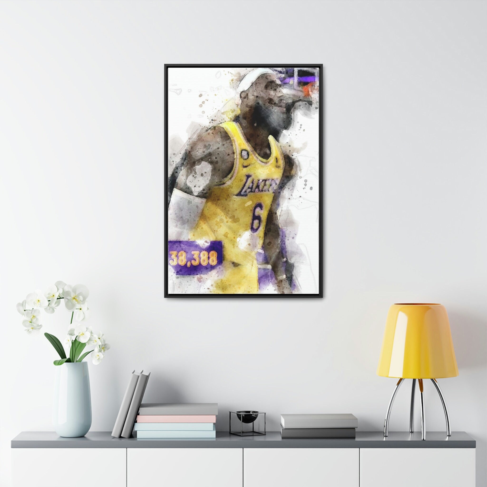 Lebron James Poster, Los Angeles Lakers, Canvas Wrap, Kids Room, Man ...