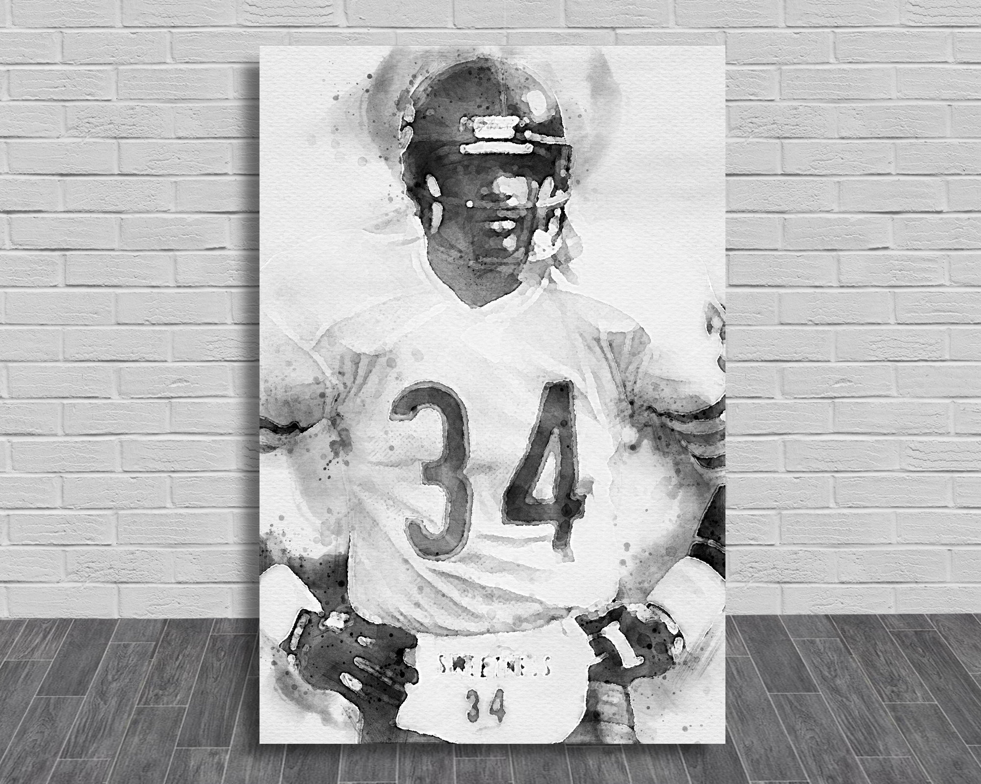 Walter Payton Canvas Wrap Kids Room Man Cave Woman Cave - Etsy