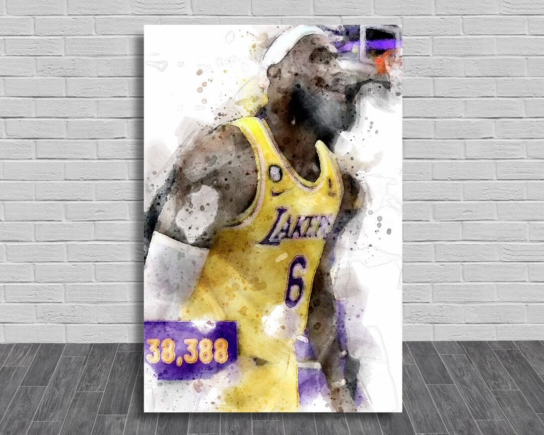 Lebron James Poster, Los Angeles Lakers, Canvas Wrap, Kids Room, Man ...