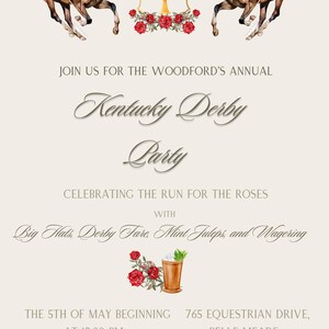 Digital or Printed Watercolor Kentucky Derby Invitation - Etsy