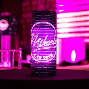 Personalized LED Light-up Cylinder – Custom Party Decor for Birthdays ...