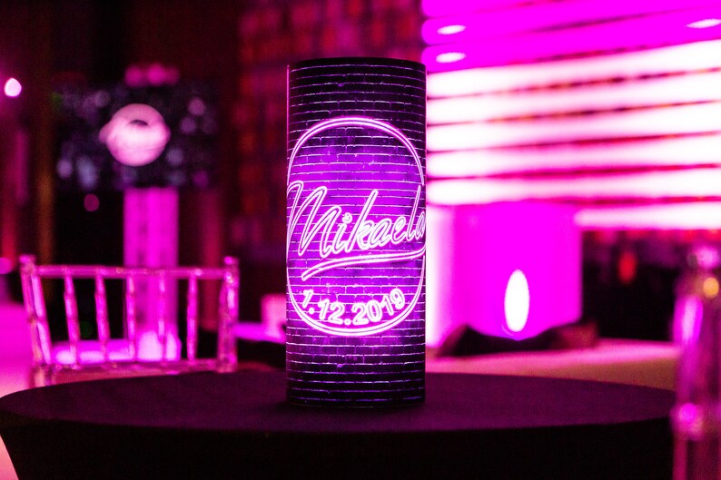 Personalized LED Light-up Cylinder – Custom Party Decor for Birthdays ...