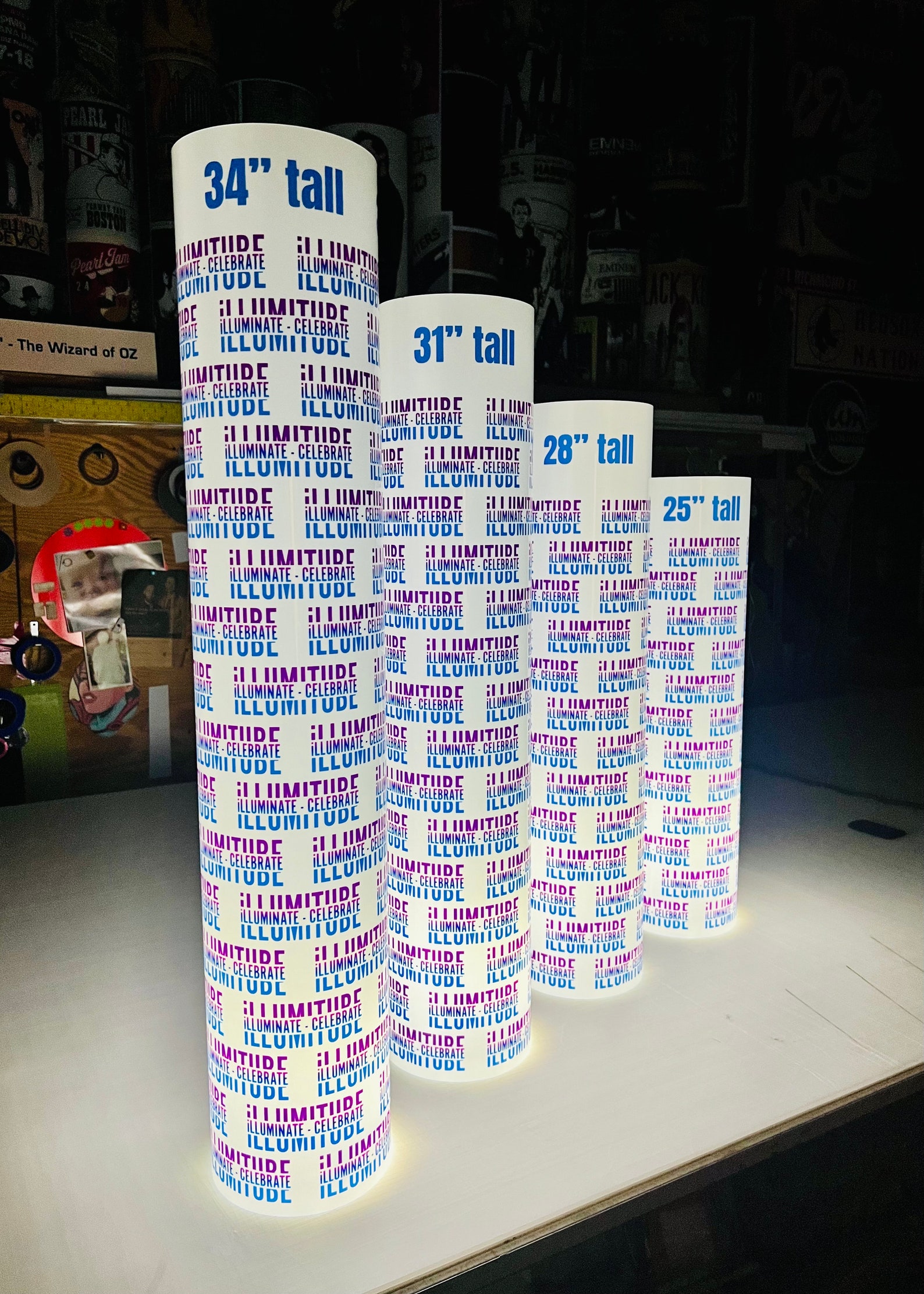 Custom Light up Centerpiece: 31 Tube, LED Logo, Ideal for Quinceañeras ...