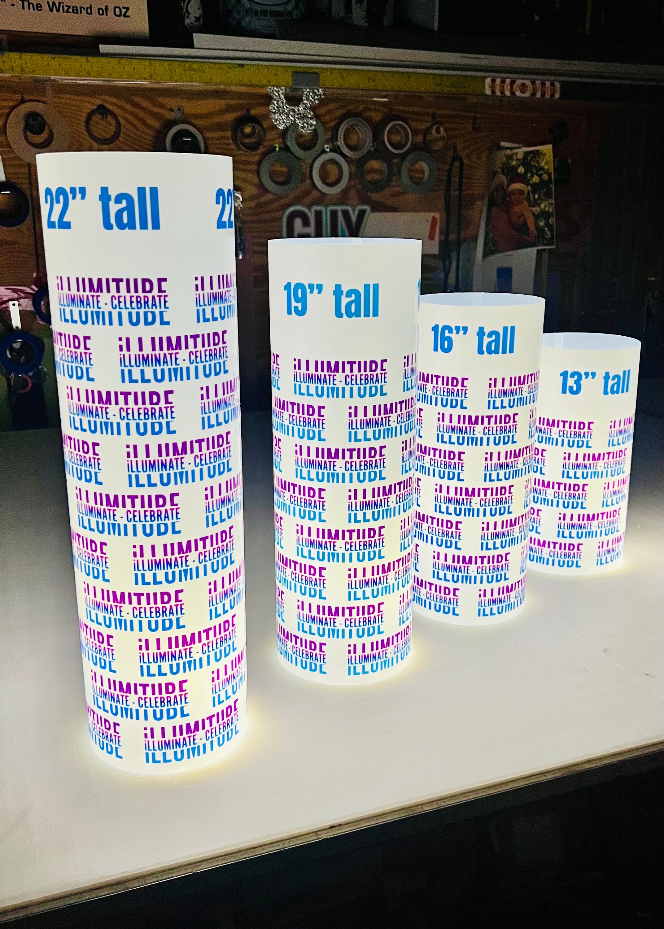 Personalized LED Light-up Cylinder – Custom Party Decor for Birthdays ...