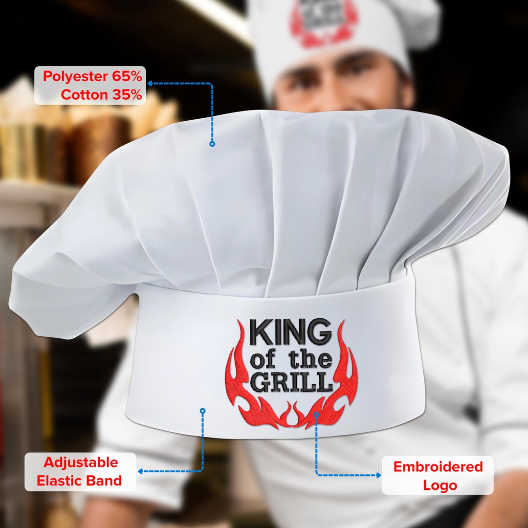 Personalized Embroidered King of the Grill Chef Hat, Adjustable Grill ...