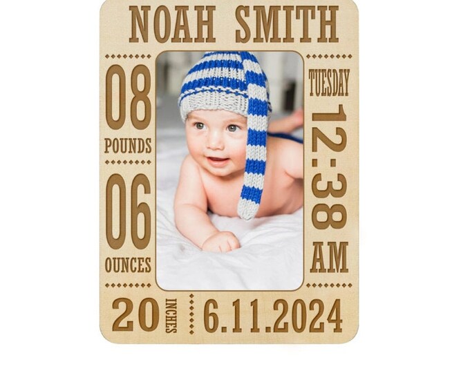 Simple and Sweet Personalized Pink Picture Frame, Baby Girl Gift ...